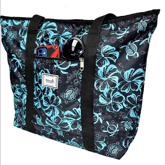 Hawaii Spirit | Bags | Nwt Hawaiian Print Large Zipper Tote Bag | Poshmark